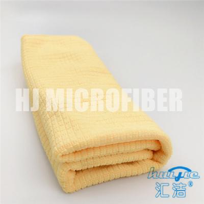 China Knitted Microfiber Cleaning Cloth 30*40cm yellow piped household cleaning towel for sale