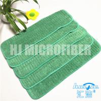 China Green Color Microfiber Coral Fleece Fabric With Green Nylon Hard Wire Flat Refill Mops For Home Cleaning for sale