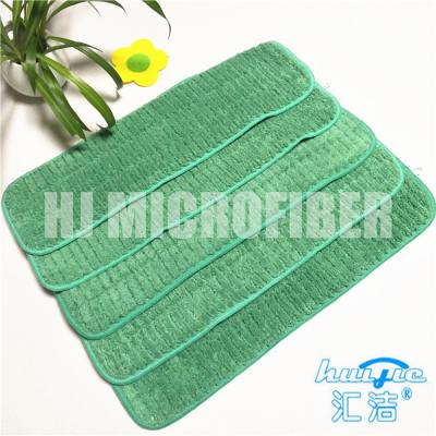 China Green Color Microfiber Coral Fleece Fabric With Green Nylon Hard Wire Flat Refill Mops For Home Cleaning for sale
