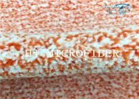 China Orange Mixed Knitted Microfiber Coral Fleece Fabric With Nylon Hard Wire for sale