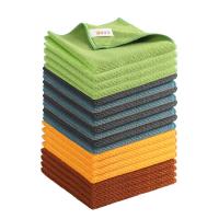 China 20 Pack Cleaning Rag custom Microfiber window Cleaning Cloth with 5 Color Assorted 13.8