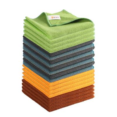 China 20 Pack Cleaning Rag custom Microfiber window Cleaning Cloth with 5 Color Assorted 13.8