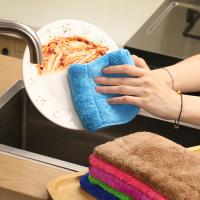 China Kitchen Dish Cloths Dish Towels Super Absorbent Coral Fleece Cloth Premium Dishcloths Nonstick Oil Washable Fast Drying for sale