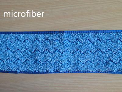 China 13*51cm Blue wave stripe twisted microfiber floor dust mop pad , dust mop heads for sale