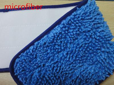 China Textiles Microfiber Wet Mop Pads Blue Twisting Fabric 13*47cm High Aborbent for sale