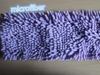 China Purple Colorful Microfiber Wet Mop Pads 13*47cm Hair Length 2cm Big Chenille for sale