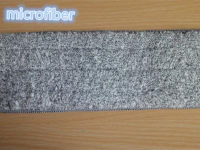 China 13*47Cm Grey Microfiber Wet Mop Pads Woven Coral Fleece Free Hand Washing for sale