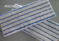 China White Stripe Woven Coral Fleece Self adhensive Microfiber Wet Mop Pads 30 * 40cm for sale