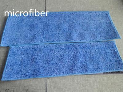 China Microfiber Blue 13*41/47cm Weft 480gsm Twisted Trapezoid Absorbent Wet Mop Pads for sale