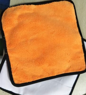 China Orange Colorful Coral Fleece 200gsm Suede Car Cleaning Cloth 30*30cm 400gsm for sale