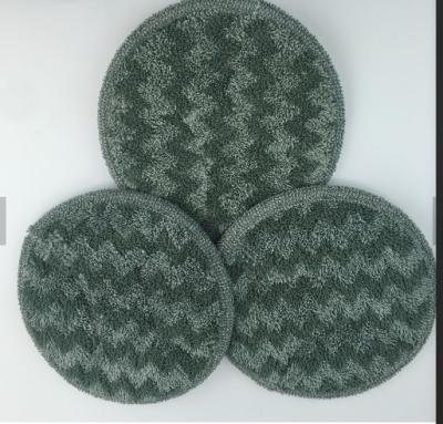 China Gray Twisted Round Microfiber Wet Mop Pads 10mm Sponge 260gsm Self - Adhensive Wet Mop Pads for sale