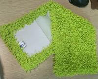 China Microfiber 650gsm Green Small Chenille Folded 13*47cm Oxford Pocket Wet Mop Pads for sale
