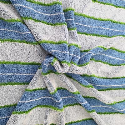 China Twist Scrubber Circulation Pile Microfiber Cleaning Cloth 450gsm Blue Coral Fleece for sale