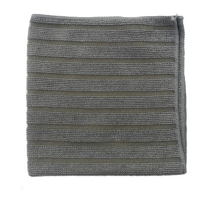 China Eight Grid Rigid Wire Microfiber Cleaning Cloth Warp Knitting Grey for sale