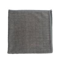 China Grey Weft Big Grid Microfiber Cleaning Cloth 80% Polyester 20% Polyamid for sale