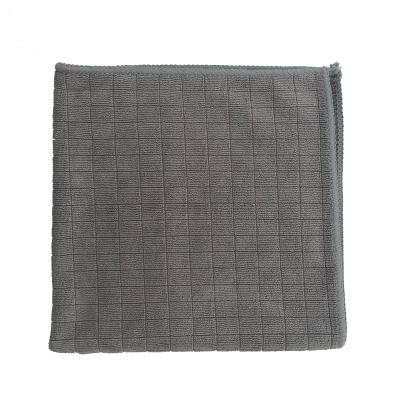 China Grey Weft Big Grid Microfiber Cleaning Cloth 80% Polyester 20% Polyamid for sale