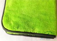 China Green Plush Buffering Towel / High Absorbtion Microfiber Dusting Cloth For Windows Glass for sale