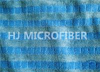China Plain Dyed Jacquard Grid Microfiber Twisted Pile Fabric For Mop Pad for sale