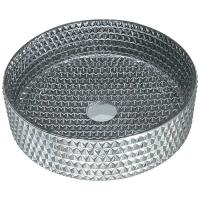 China Chromed Finish Crystal Sink Bowl Elegant Bathroom Vanity Countertop Sink for sale