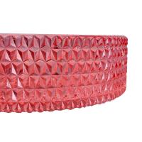 China Crystal Glass Red Hand Wash Basin Bathroom Vessel Sinks for sale