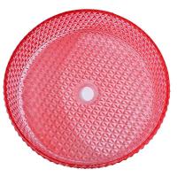 China Crystal Glass Red Hand Wash Basin Bathroom Vessel Sinks for sale