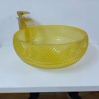China 17.7 Inch Yellow Bathroom Sink Bowl Style 180mm 12mm Round Crystal for sale
