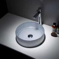 China Latest Style Table Top Wash Basins Silver Color , Round Sink Bowl Bathroom 360*360*112mm for sale