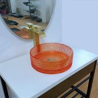 China Bathroom Vessel Sink Bowls Glass Italy Design High End Table Top Counter Wash Basin for sale