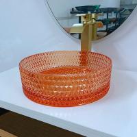 China Bathroom Vessel Sink Bowls Glass Italy Design High End Table Top Counter Wash Basin for sale