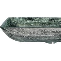 China 12mm Bathroom Wash Basins 16.5 Inch Art Rectangular Tempered Glass Sink Bowl for sale