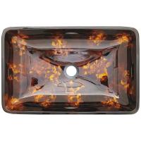 China Modern Rectangle Shape Wash Basin Russet Color Black Rectangle Vessel Sink for sale