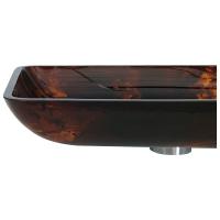 China Modern Rectangle Shape Wash Basin Russet Color Black Rectangle Vessel Sink for sale