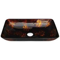 China Modern Rectangle Shape Wash Basin Russet Color Black Rectangle Vessel Sink for sale
