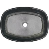 China Scratch Resistant Glass Table Top Wash Basin Green Colour Engraving Modern for sale