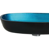 China Sky Blue Handmade Rectangular Vessel Sinks Tempered Glass 12mm for sale