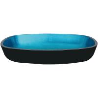 China Sky Blue Handmade Rectangular Vessel Sinks Tempered Glass 12mm for sale