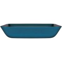 China Toughened Blue Glass Bowl Sink Blue Rectangle Above Counter 460mm Length for sale