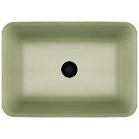 China 105mm 330mm Counter Top Bowl Sink Rectangular White Light Green Bathroom for sale