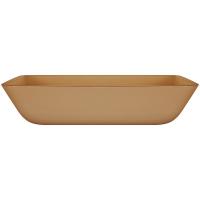 China Rectangular Above Counter Bathroom Sink Bowls Brown Glass Vessel Tasteful Acid Matt for sale
