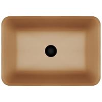 China Rectangular Above Counter Bathroom Sink Bowls Brown Glass Vessel Tasteful Acid Matt for sale