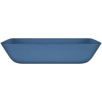 China Handmade Toughened Glass Sink Matt Vessel Light Blue Vanity Rectangular for sale