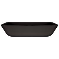 China Acid Matt Tempered Glass Sink Dark Grey 20inch Black Counter Top Basin Rectangular for sale