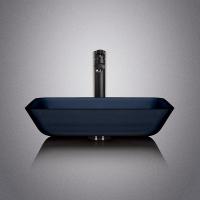 China Tempered Glass Black Colour Wash Basin 12mm Acid Matt Counter Top Bowl Sink for sale