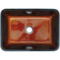 China Russet Brown Tempered Glass Basin Bowl Rectangular Table Top Solid for sale