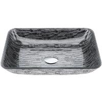 China Titanium Black / Gray Bathroom Wash Basins L460 * W330 * H105mm Rectangular Black Vessel Sink for sale