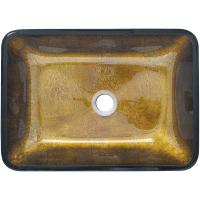 China Bathroom Rectangular Handmade Wash Basins Copper Gold Top Mount Vessel Sink for sale