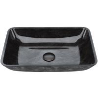 China Dark Green Bathroom Wash Basins 18 Inch Gray Onyx Handmade Rectangular for sale