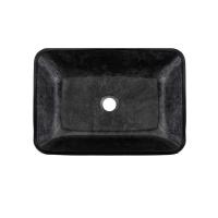 China Dark Green Bathroom Wash Basins 18 Inch Gray Onyx Handmade Rectangular for sale