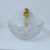 China Deep Raised Bowl Bathroom Sinks Vessel Crystal Clear Washing for sale