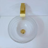 China Deep Raised Bowl Bathroom Sinks Vessel Crystal Clear Washing for sale